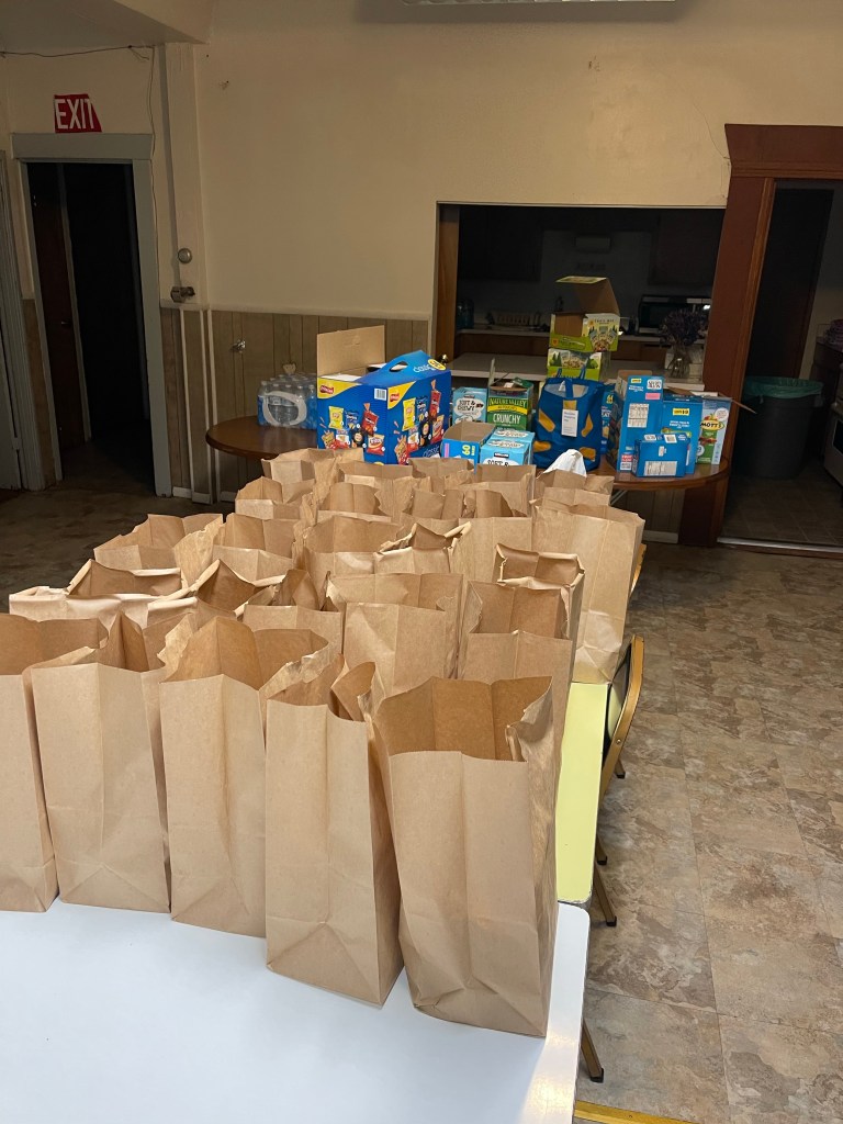 Bags for our community feeding program – Central Church of Christ